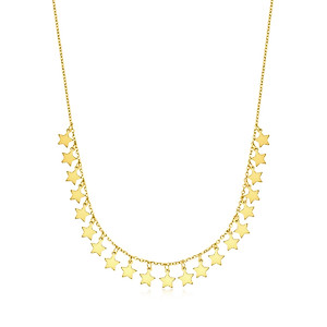 CHOW SANG SANG 999 24K Solid Gold Price-by-Weight 4.11g Gold Stars Aesthetic Statement Necklace for Women 93742N | 18.5 Inches, (47 CM)