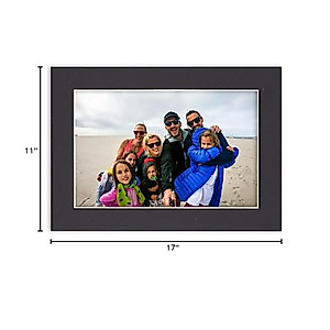 12x18 Mat Bevel Cut for 11x17 Photos - Acid Free Black Precut Matboard with Backing Board and Crystal Clear, Self Seal Photo Mat Bag - for Pictures, Photos, Framing - 4-ply Thickness