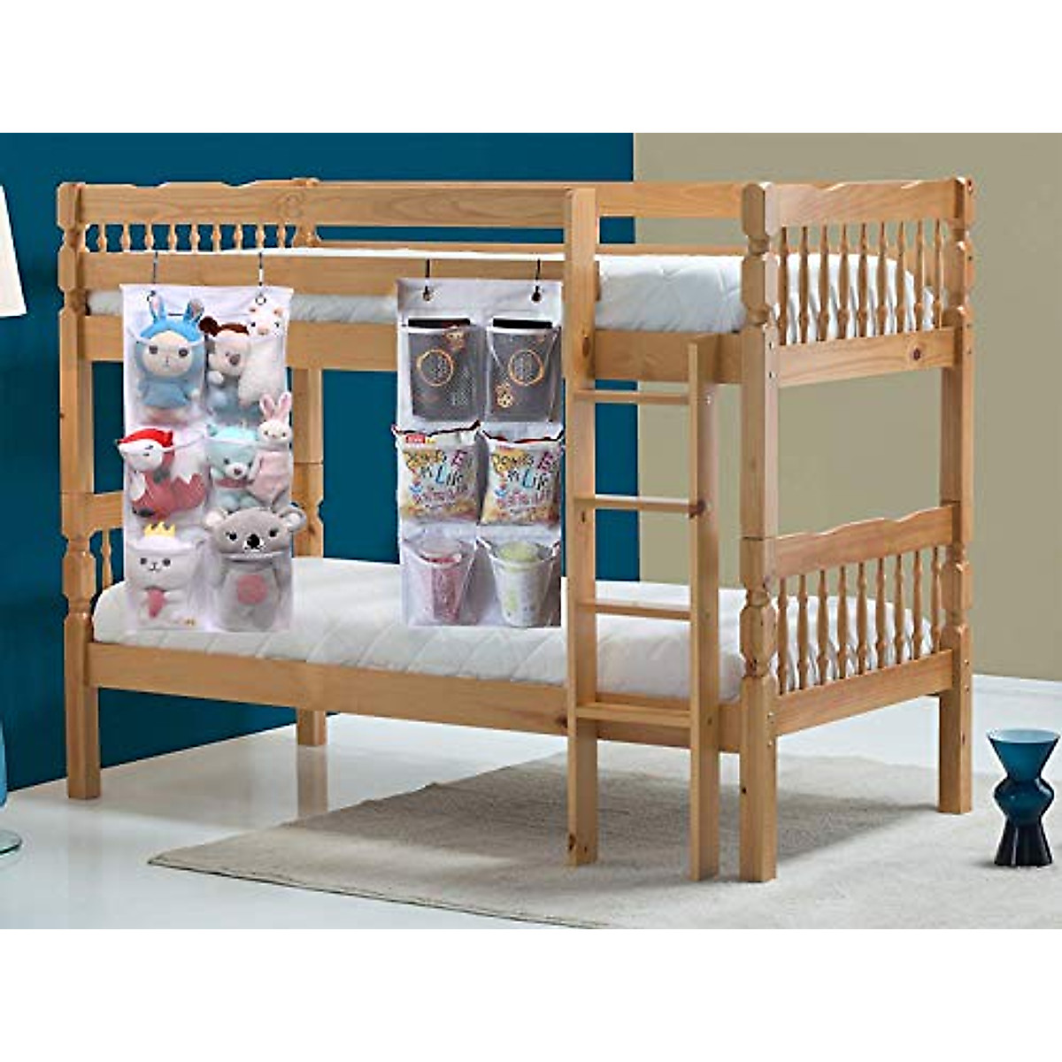 KIMBORA 2 Packs Narrow Over the Door/Wall Shoe Organizer, Small Hanging Shoe Rack for Closet with Clear Mesh Pocket for Bathroom, RV, Pantry, Camping (White)