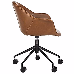 Safavieh Home Ember Light Brown Faux Leather and Black Office Chair