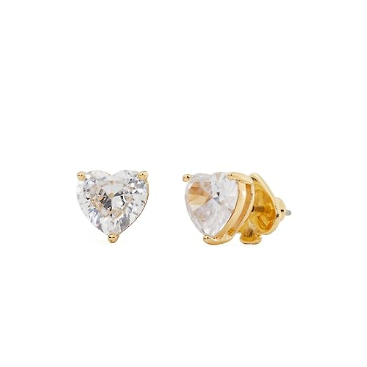 Kate Spade New York My Love Heart Studs, Clear/Gold, One Size