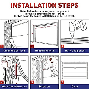 FOSLUOC Garage Door Seal Top and Sides Seal Strip White 34.4FT Rubber Weather Stripping Replacement Soft and Hard Composite, Weatherproofing Universal Sealing Professional.