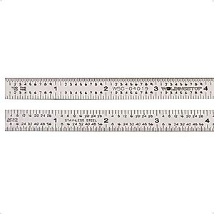 WeldingStop 6 in Machinist Ruler Scale 5R 10ths 1/100 1/32 1/64 Graduation Flexible Decimal Inch Steel Rule