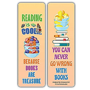 Creanoso Cool Fruit Reading Sayings Bookmarks (30-Pack) – Cool Gift Token for Kids, Boys & Girls, Teens – Party Favors Supplies – Book Reading Rewards Incentive – Great Giveaways Set – Page Binder