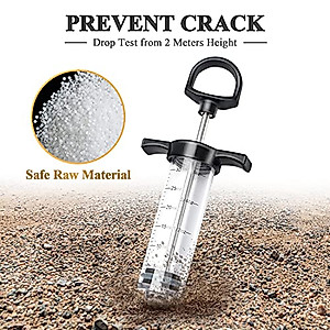 Tri-Sworker Plastic Meat Injector Kit for Smoker with 2 Flavor Food Syringe Needles, Ideal for Injecting Marinade into Turkey, Meat, Brisket; 1-OZ; Including Paper User Manual, Recipe E-Book (PDF)