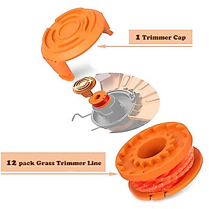 Line String Trimmer Replacement Spool，10ft 0.065" Replacement Autofeed Edger Spool Compatible with Worx WG180 WG163 WG175 WA0010 (13 Pack) Weed Eater String,Weed Wacker Spool Replacement Parts