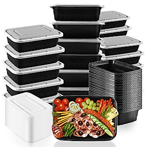 Aivoch Meal Prep Containers 32oz 50Pack, Bento Boxes Reusable, BPA Free Food Prep Containers with Lids, Stackable, Dishwasher, Freezer Safe