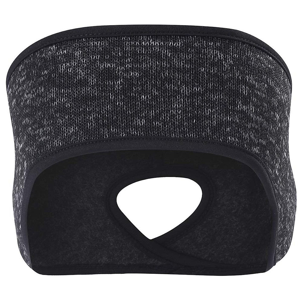Women’s Ponytail Headband Ear Warmer Head Wrap Yoga Hair Band Running Sweatband (Bigger-Black)