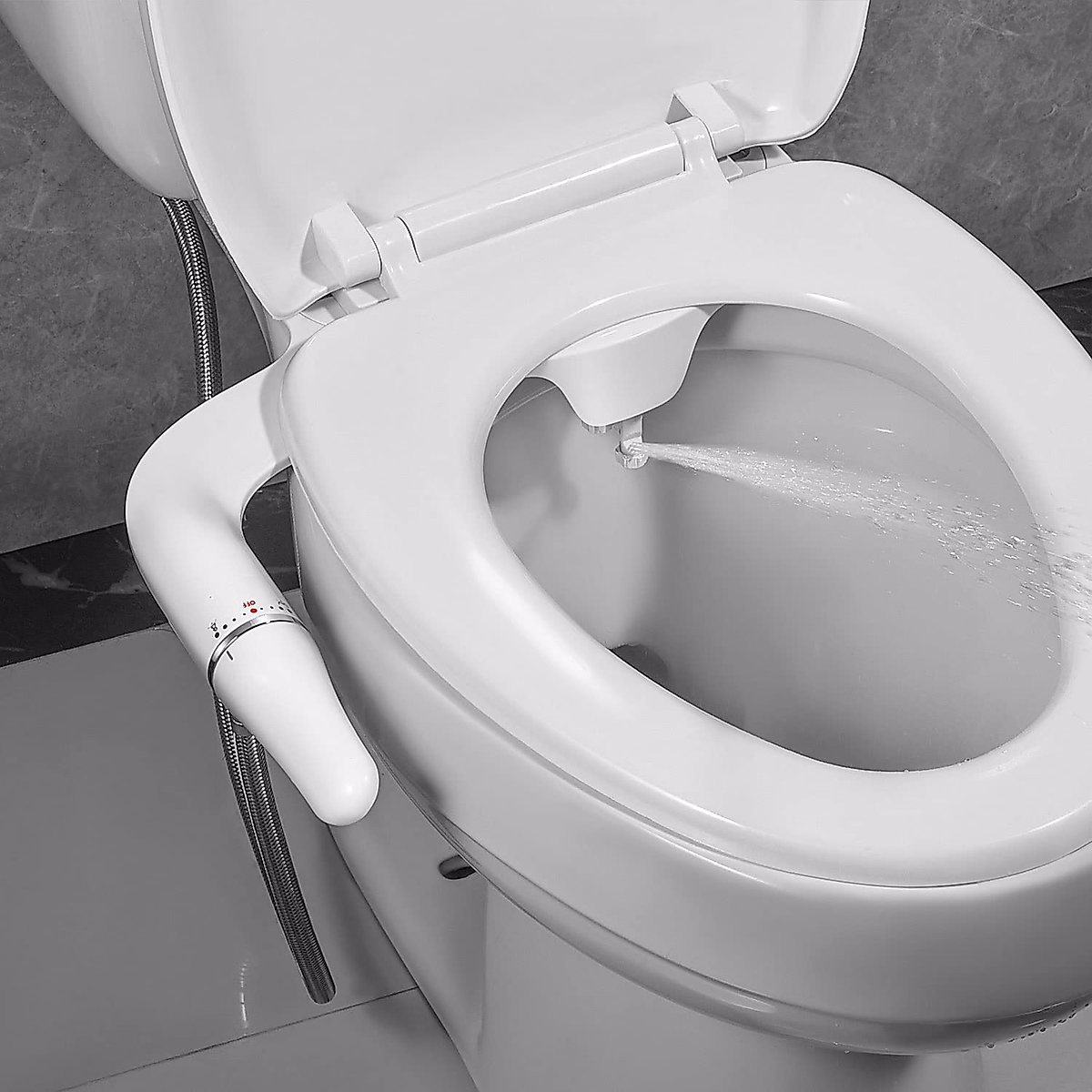 yghlh Toilet Bidet Slim Bidet Toilet Seat Attachment with Brass Inlet Adjustable Water Pressure Bathroom Hygienic Shower, 1