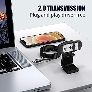 KKE 1080P AutoFocus Webcam with Dual Microphones, 70° View, Works with Zoom, Teams, Skype, GoToMeeting, Messenger, Cisco, FaceTime, Supports Windows 11/10/8.1/8/7/XP, MacOS X 10.6 or later, Black