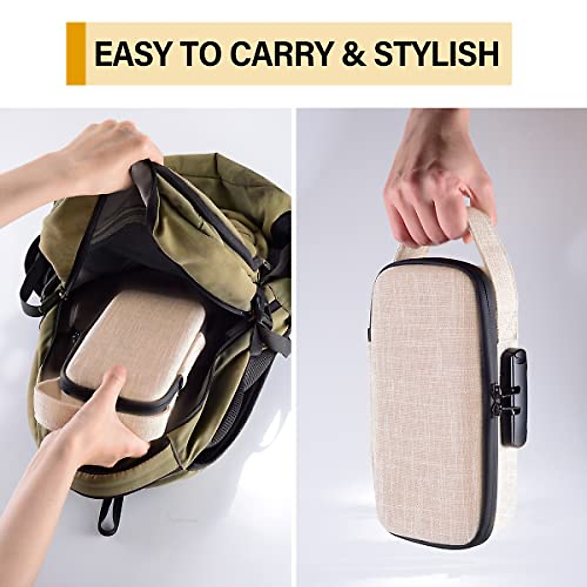 LAYAONE Smell Proof Bag | Smell Proof Stash Box with Combination Lock | Portable Travel Storage Case for Your Accessories | Gift for Men/Women (Regular)