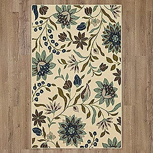 Mohawk Home Floral Nylon Area Rug, 5' x 8', Clarita Blue