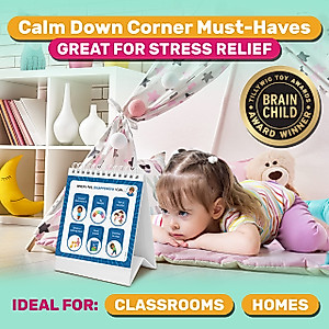 Calm Down Corner Supplies, SkillEase Feelings in Control Flip Book, Emotion Chart for Kids, Autism, Emotions and Feeling Book for Kids, Self Regulation for Kids, Calming Corner