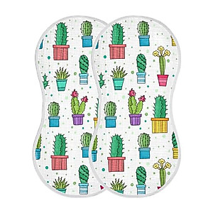 vvfelixl Lovely Green Cacti Burp Cloths for Baby Boy Girls Baby Washcloths Burp Rags 1 Pack