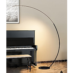 Dimmable Arc Floor Lamp with Remote Control, 67'' Black Modern LED Standing Lamps Tall Lamp, Arched Floor Lamp for Living Room, 3 Color Temperatures, Reading Floor Lamps for Bedroom Office Home