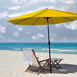 BANNER BUZZ MAKE IT VISIBLE BannerBuzz, Solid Market Umbrella, Topper & Hardware, Tent Fabric, 270 GSM, Dye Sublimation Printing Available in Octagon Shape (Yellow)