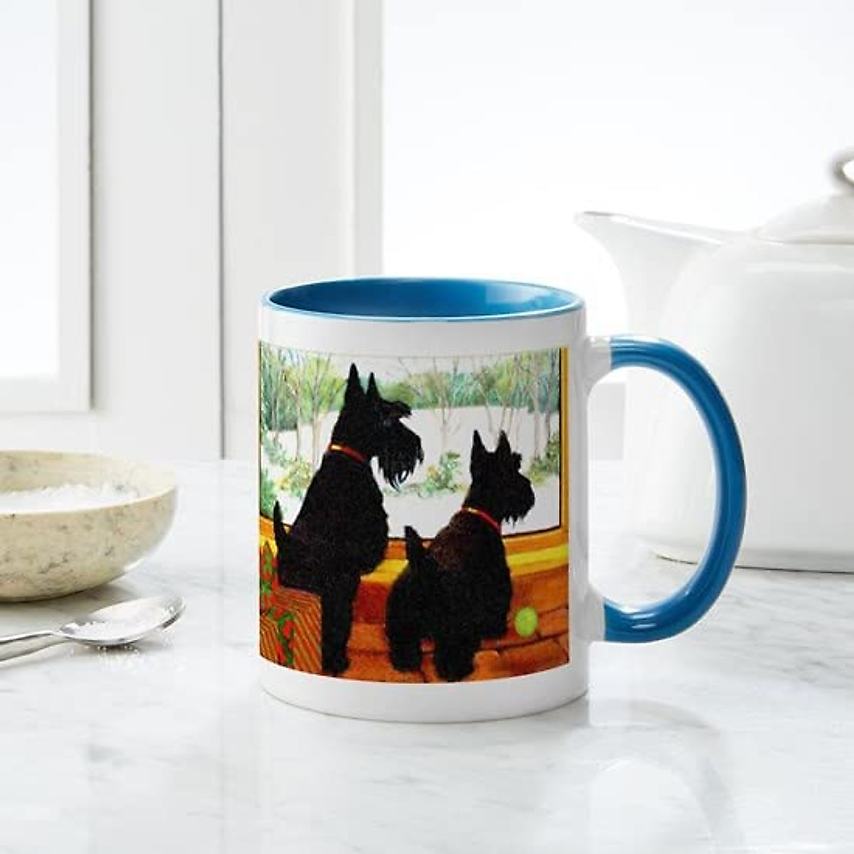 CafePress A Scotty Dog Christmas Mug Ceramic Coffee Mug, Tea Cup 11 oz