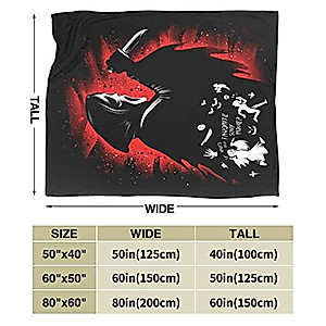 Horror Movie Blanket Flannel Ultra-Soft Plush Throw Super Fuzzy Warm Lightweight Thermal Fleece All Season Cozy Blankets for Travel Office Outdoor Home Couch Living Room Bed Sofa 50"X40"