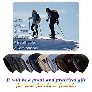 HiRui Winter Beanie Hats for Men Women Knit Fleece Lined Warm Slouchy Skull Cap (Black)