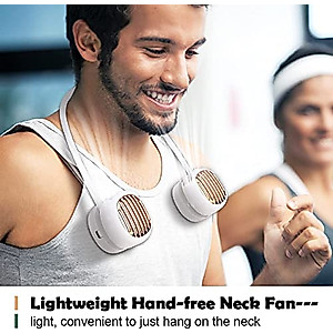 Genround Changeable Neck Fan, Portable Hanging Neck Fan Neck Air Conditioner Pocket Sized Hands Free With Display for GYM Camping Hiking Outdoor Travel