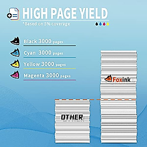 FOXINK Compatible with Lexmark CS720 CS720de CS720dte CS725 CS725de CS725dte CX725 CX725de CX725dte Toner Cartridge 3,000 Pages 74C10K0 74C10C0 74C10M0 74C10Y0 (4 Pack)