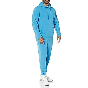 Amazon Essentials Men's Lightweight Long-Sleeve French Terry Hoodie, Turquoise Blue, Medium