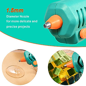 RHAEGON 60W Mini Hot Glue Gun for Crafting and Repairs, Drip-free and Leakage-proof Patent Designs Small Glue Gun Kit with 50pcs Glue Sticks(7mmx130mm)