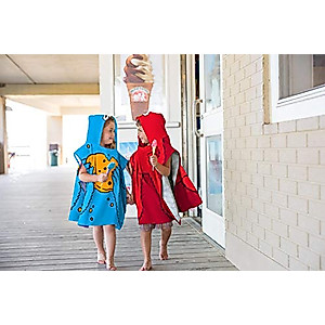Jay Franco Sesame Street Cookie Monster Kids Bath/Pool/Beach Hooded Poncho - Super Soft & Absorbent Cotton Towel, Measures 28 x 28 Inches (Official Sesame Street Product)