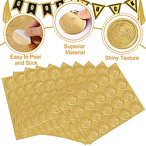 200 Pieces Embossed Graduation Cap Certificate Seals Gold Embossed Seals Grad Envelope Seal Stickers Foil Gold Certificate Stickers for Envelopes Diplomas Certificates Awards Graduation Invitation