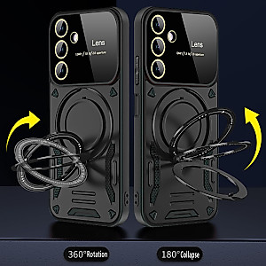 YJZSKRXFAK Case for Samsung Galaxy A13 5G/A04/A04S, Shockproof Magnetic Built-in 360° Kickstand and Camera Lens Protector Heavy Duty Protective Case for Samsung Galaxy A13 5G/A04/A04S Rose Gold