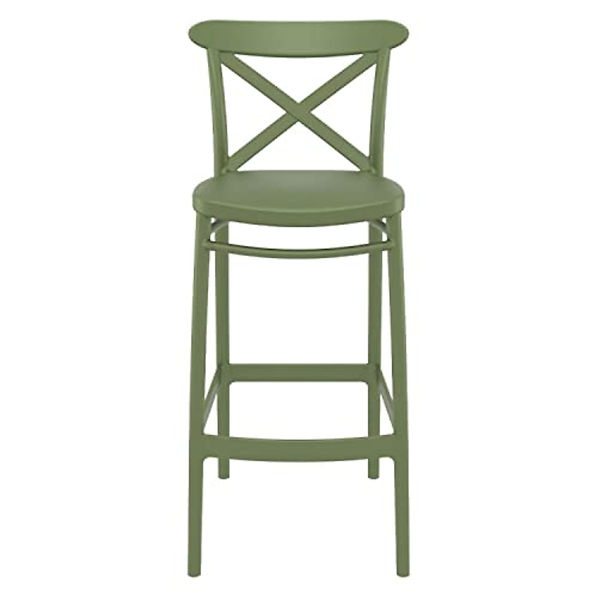 Compamia Cross Indoor Outdoor Bar Stool Olive Green (Set of 2)