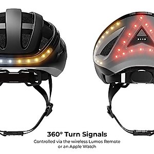 Lumos Kickstart Smart Bike Helmet | Front and Back LED Lights with Turn Signals | Electric Lime with MIPS