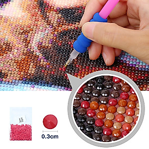Mingming Diamond Painting Fairy and Tiger Angel DIY 5D Full Drill Round for Beginners Fantasy Forest Art Kit Crafts Adults Kits Accessories Dot Paint Gem Numbers 12X16in