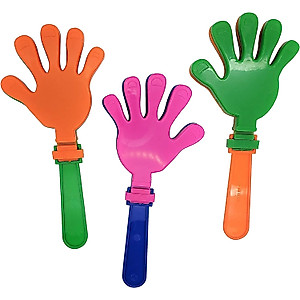 Colorful Large 7" Hand Clappers (12 Pack) Plastic. Perfect Noisemakers for Parties, Sporting Events, Graduation Celebrations, Birthday Surprise Party or any other Noise Requiring Occasion!