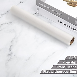 Shelf Liner Silicone Shelf Liners for Kitchen Cabinets Non-Adhesive Non-Slip Waterproof Cabinet Liner Drawer Liner Refrigerator Liners Durable & Reusable (12 Inch x 10 FT, Translucent-White)