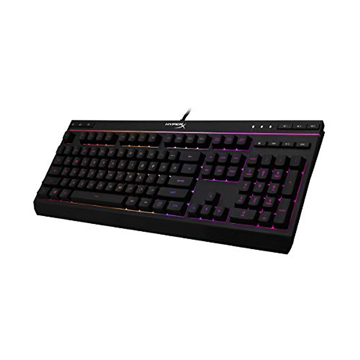 HyperX Alloy Core RGB – Membrane Gaming Keyboard, Comfortable Quiet Silent Keys with RGB LED Lighting Effects, Spill Resistant, Dedicated Media Keys, Compatible with Windows 10/8.1/8/7 – Black
