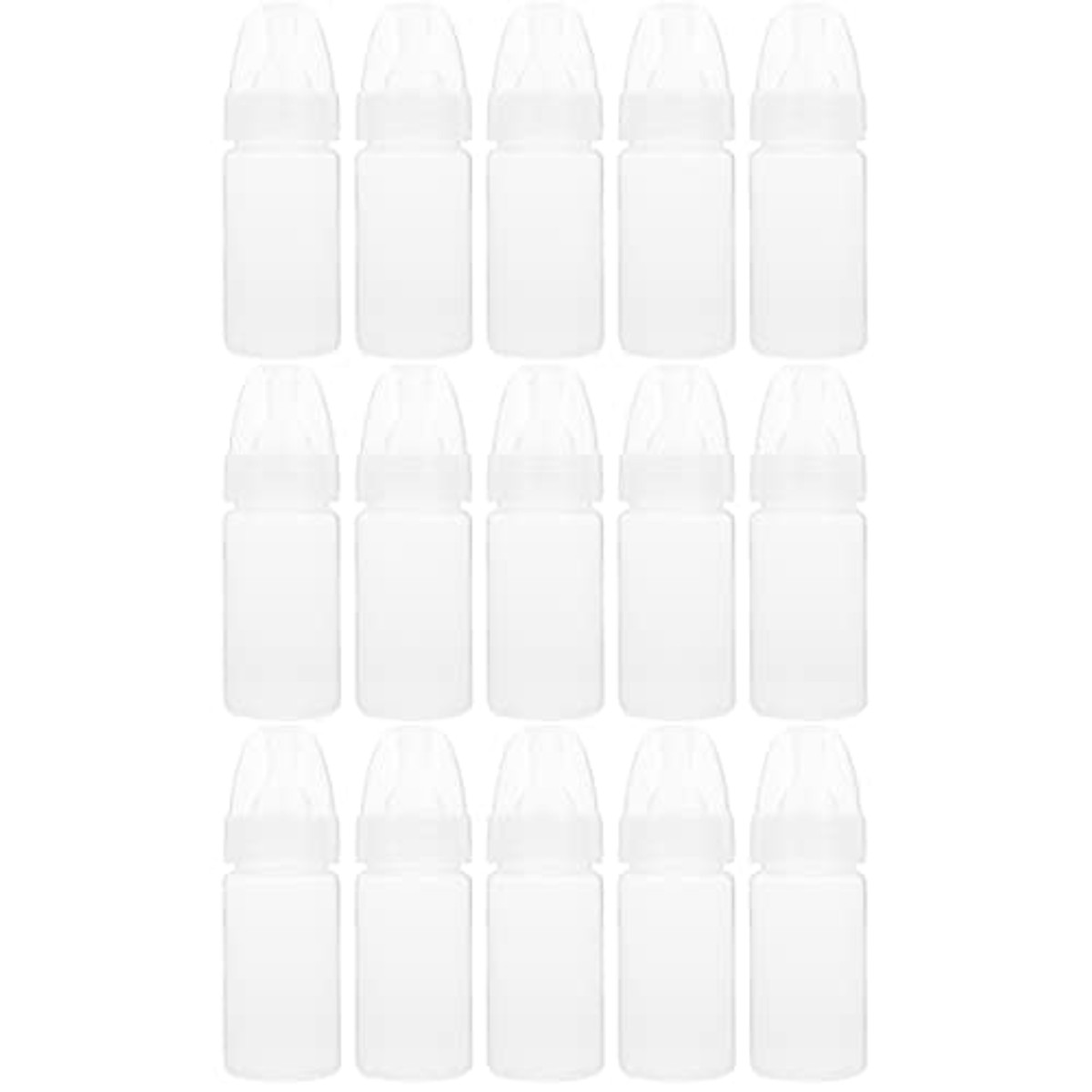 DOITOOL 15 Pcs Newborn Disposable Milk Bottles Babies Supple Milk Bottles Classic Clear Neck Bottles (White)