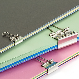 Officemate Silver Binder Clips, Assorted Sizes, 30/Tub (31021)