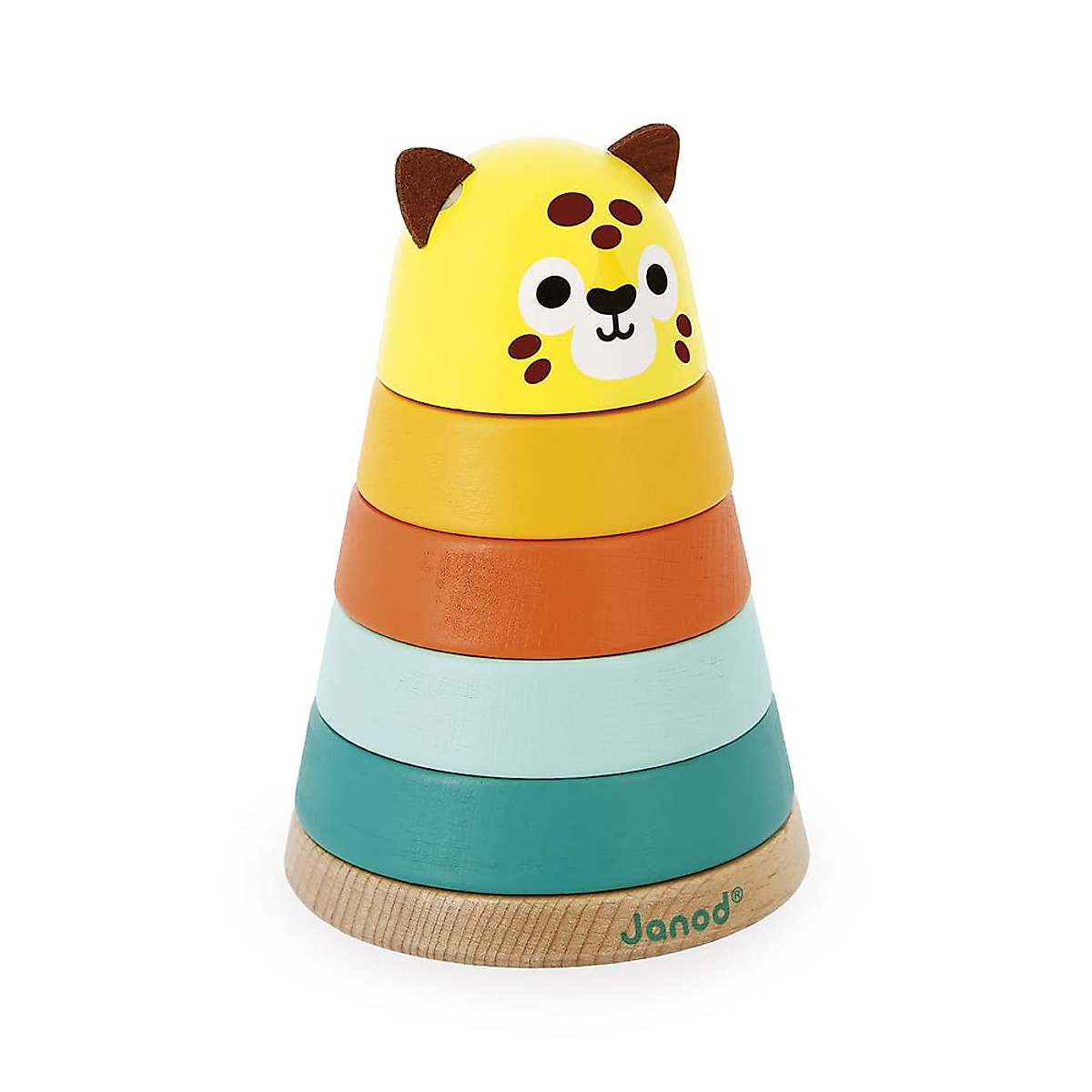 Janod - Tropik Jaguar Stacking Toy - 5 Stackable Pieces - 1 Year + J08261