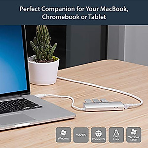 StarTech.com 3-Port USB Hub with Ethernet, 3x USB-A Ports, Gigabit Ethernet, USB 3.2 5Gbps, Bus-Powered, Portable Laptop Hub