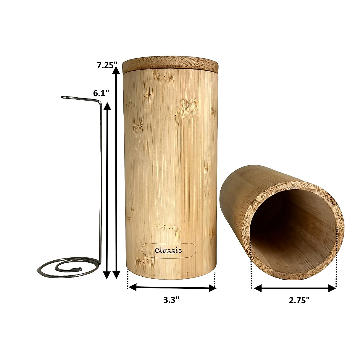 2Droids Air-tight bamboo container for coffee pods, coffee pads, coffee grounds, coffee beans. Compatible with Senseo, Hamilton Beach, Illy, and other pantry items. [Pack of 1]