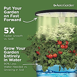 AeroGarden Harvest 360 with Gourmet Herb Seed Pod Kit - Hydroponic Indoor Garden, Black