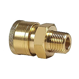 YAMATIC Pressure Washer Adapter Couplers, 3/8'' Quick Connect Socket to 3/8'' Male NPT Fitting, Quick Connector for 3/8'' Pressure Washer Hose and Gun,5000 PSI (1 PCS)