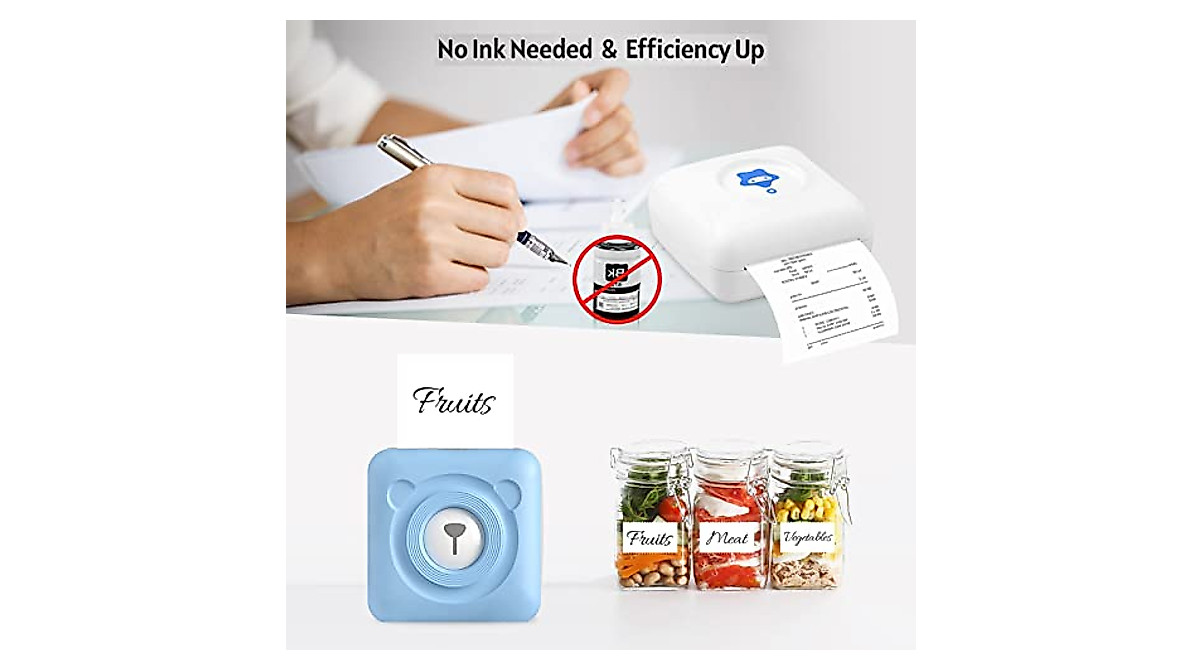 Portable Wireless Thermal Printer - Inkless Pocket Printer for Smartphones