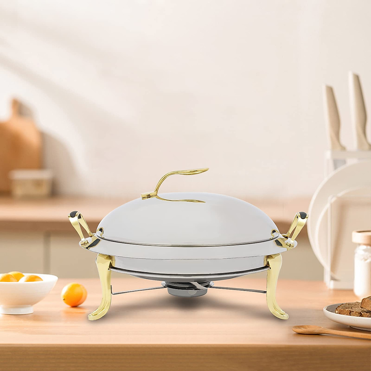Chafing Dish Chafer Cover Buffet Warmers Chaffing Server Set Chafer with a Capacity of 1.5L, Catering Dishes Set for Party Restaurants, Hotels, 11.02"*8.07"inch
