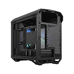 Fractal Design Torrent Nano RGB Black - Light Tint Tempered Glass Side Panels - Open Grille for Maximum air Intake - 180mm RGB PWM Fan Included - Type C - mITX Airflow Mini Tower PC Gaming Case