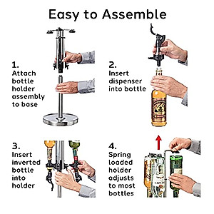 OGGI Professional 6-Bottle Revolving Liquor Dispenser, Stainless Steel