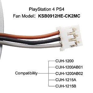 ARLBA New PS4 Cooling Fan Internal Cooler KSB0912HE CK2M Replacement for Sony Playstation 4 Games Console CUH-1200 CUH-1215A CUH-1215B CUH-12XX CUH-1200AB01 CUH-1200AB02 500G W/Thermal Paste tools kit