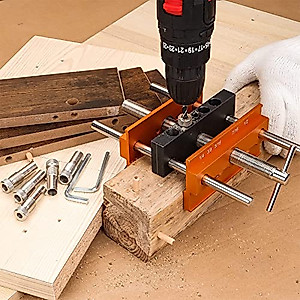 TRAVEANT Self Centering Dowel Jig Kit,Jig Drill Guide Bushings Set,Wood Working Tools Drill and Accessories,Dowel Jigs Woodworking Tools (Aluminum alloy)