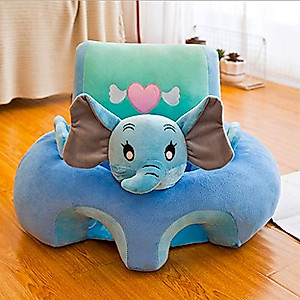 AIPINQI Baby Support Sofa, Infant Sitting Chair Safe Baby Sofa Chair Baby Sit Up Chair Back Head Protect Seat Learn to Sit Chair for Toddlers 3-24 Month Baby Floor Plush Lounger (Elephant)